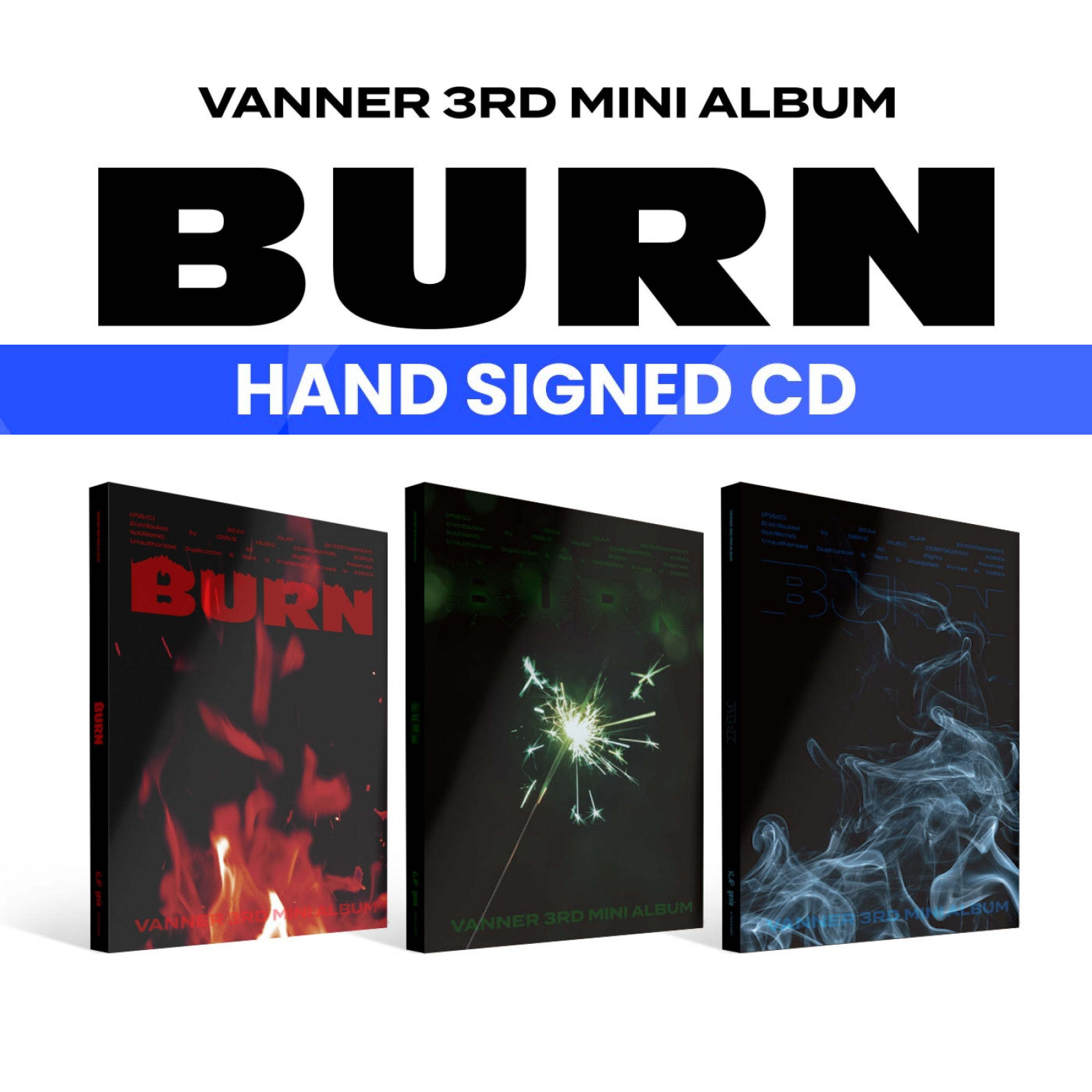 [PRE-ORDER BENEFIT] *SIGNED* VANNER 3RD MINI ALBUM BURN – Dear My Favorite